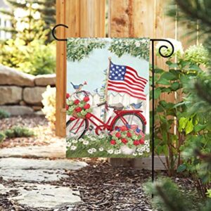 BreezeArt - Patriotic Bike Decorative Garden Flag 12x18 inch - Premium Quality SolarSilk - Made in the USA by Studio-M