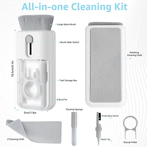 Electronic Cleaner Kit, 6 in 1 Keyboard Cleaner Kit for Airpod Earbud Bluetooth Earphones，Laptop Cleaner Brush，Multifunctional Electronic Cleaning Kit for Laptop Phone Watch iPad Camera PC Monitor