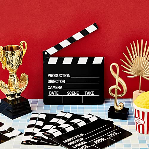 Movie Film Clap Board Halloween Party Props 7 x 8 Inch Cardboard Movie Clapboard Movie Directors Clapper Writable Cut Action Scene Board Movie Night Centerpiece for Movies Films Photo Props (20 Pcs)