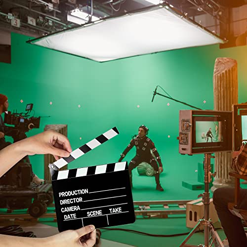 Movie Film Clap Board Halloween Party Props 7 x 8 Inch Cardboard Movie Clapboard Movie Directors Clapper Writable Cut Action Scene Board Movie Night Centerpiece for Movies Films Photo Props (20 Pcs)