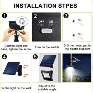 Awanber Solar Powered Lights Outdoor, Bright White Light IP65 Waterproof Auto Dusk to Dawn 350° Adjustable Solar Security Flood Lights for Barn, Garden, Garage, Pathway, Yard, Patio, Lawn, Balcony