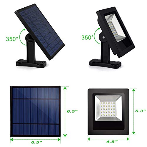 Awanber Solar Powered Lights Outdoor, Bright White Light IP65 Waterproof Auto Dusk to Dawn 350° Adjustable Solar Security Flood Lights for Barn, Garden, Garage, Pathway, Yard, Patio, Lawn, Balcony