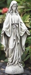 joseph’s studio by roman inc, our lady of grace, garden collection, religious statue, holy family, memorial, angel, patron saint, garden décor (14x5x3)