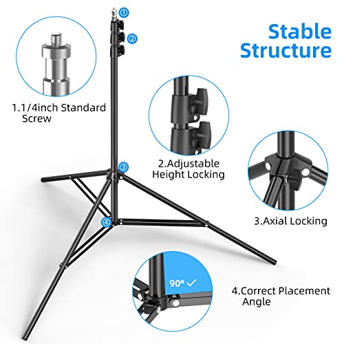 EMART T-Shape Portable Background Backdrop Support Stand Kit 5ft Wide 8.5ft Tall Adjustable Photo Backdrop Stand with 4 Spring Clamps