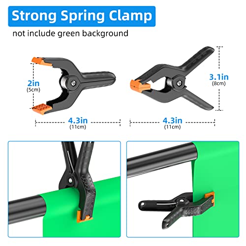 EMART T-Shape Portable Background Backdrop Support Stand Kit 5ft Wide 8.5ft Tall Adjustable Photo Backdrop Stand with 4 Spring Clamps