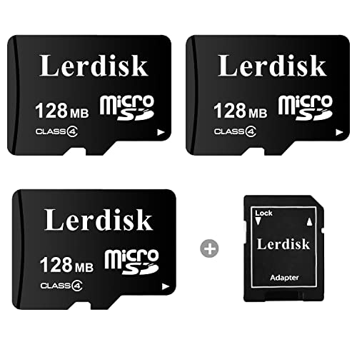 Lerdisk Factory Wholesale 3-Pack Micro SD Card 128MB Class 4 in Bulk Small Capacity 3-Year Warranty Produced by 3C Group Authorized Licencee Special for Small Files Storage or Company Use (NOT GB)