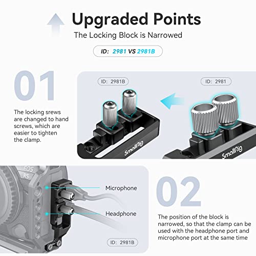 SmallRig HDMI and USB-C Cable Clamp for Canon R5 / R6 / R5 C Cage 2982/3464 and R6 Mark II Camera Cage 4159-2981