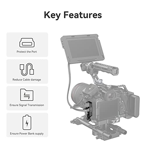 SmallRig HDMI and USB-C Cable Clamp for Canon R5 / R6 / R5 C Cage 2982/3464 and R6 Mark II Camera Cage 4159-2981