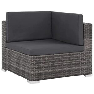 vidaXL 12 Piece Garden Lounge Set with Cushions Poly Rattan Gray