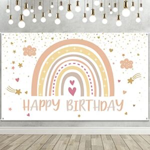 rainbow boho party decorations boho rainbow birthday backdrop boho happy 1st birthday party supplies decorations photo prop for girl boy baby