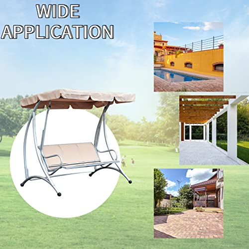 Allsor Swing Canopy Replacement, Swing Replacement Top Cover Rainproof Patio Top Cover Waterproof Replacement Canopy for Patio Yard Seat for Seat Furniture(Beige)