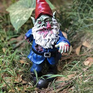 FICITI Zombie Gnome Evil Gnome Scary Gnome Walking Dead Gnome Gnombia Garden Statue, Halloween Decoration - 10 inches