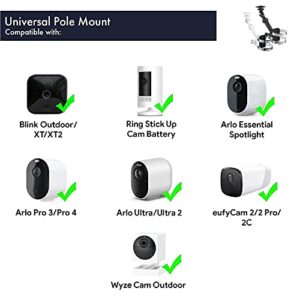 Wasserstein 2-in-1 Universal Pole Mount for Camera & Solar Panel Compatible with Wyze, Blink, Ring, Arlo, Eufy Camera (White) - Mount Only, Solar Panel and Camera Not Included