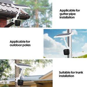 Wasserstein 2-in-1 Universal Pole Mount for Camera & Solar Panel Compatible with Wyze, Blink, Ring, Arlo, Eufy Camera (White) - Mount Only, Solar Panel and Camera Not Included