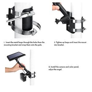 Wasserstein 2-in-1 Universal Pole Mount for Camera & Solar Panel Compatible with Wyze, Blink, Ring, Arlo, Eufy Camera (White) - Mount Only, Solar Panel and Camera Not Included