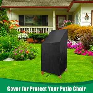 AngleKai Outdoor Chair Cover Waterproof, High Back Stackable Patio Chair Cover for Outdoor Furniture Cover, Heavy Duty Lawn Chair Cover for Protecting Garden Chair Cover(51x25x25in)