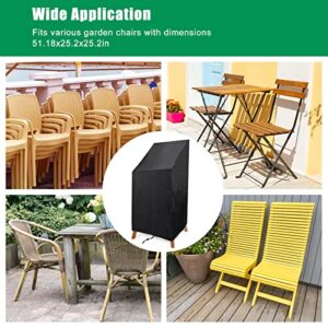 AngleKai Outdoor Chair Cover Waterproof, High Back Stackable Patio Chair Cover for Outdoor Furniture Cover, Heavy Duty Lawn Chair Cover for Protecting Garden Chair Cover(51x25x25in)