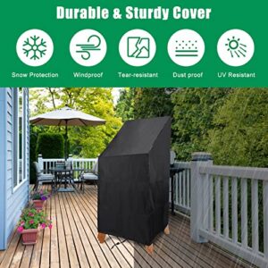 AngleKai Outdoor Chair Cover Waterproof, High Back Stackable Patio Chair Cover for Outdoor Furniture Cover, Heavy Duty Lawn Chair Cover for Protecting Garden Chair Cover(51x25x25in)