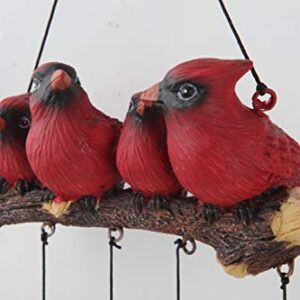 Gardenvy Cardinal Bird Wind Chime, Red Bird Bell Wind Chimes Outdoor Decorations, Garden Backyard Church Hanging Decor, Red