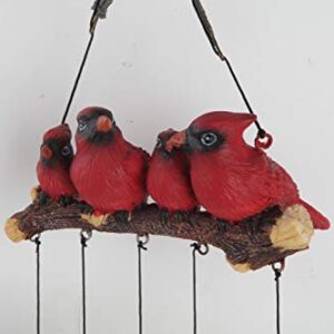 Gardenvy Cardinal Bird Wind Chime, Red Bird Bell Wind Chimes Outdoor Decorations, Garden Backyard Church Hanging Decor, Red