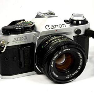 Vintage Canon AE-1 Program 35mm SLR Camera with 50mm 1:1.8 Lens