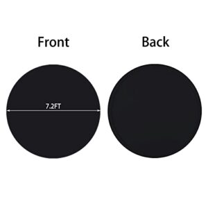 Outpain 7.2FT Black Round Backdrop Cover Wrinkle Resistant Black Circle Background Round Photography Backdrop for Wedding, Birthday, Baby Shower Decorations