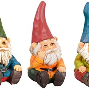 Gnome - Garden Decor (3 Piece) Mystical Gnomes Will Give Personality to Your Space - Gnomes Figurines - Garden Gnome Outdoor