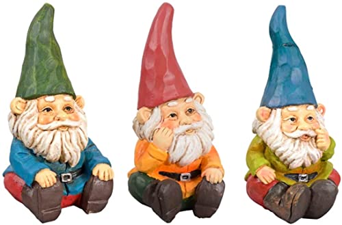 Gnome - Garden Decor (3 Piece) Mystical Gnomes Will Give Personality to Your Space - Gnomes Figurines - Garden Gnome Outdoor