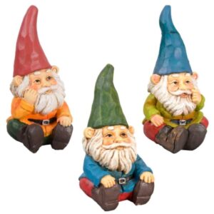 Gnome - Garden Decor (3 Piece) Mystical Gnomes Will Give Personality to Your Space - Gnomes Figurines - Garden Gnome Outdoor