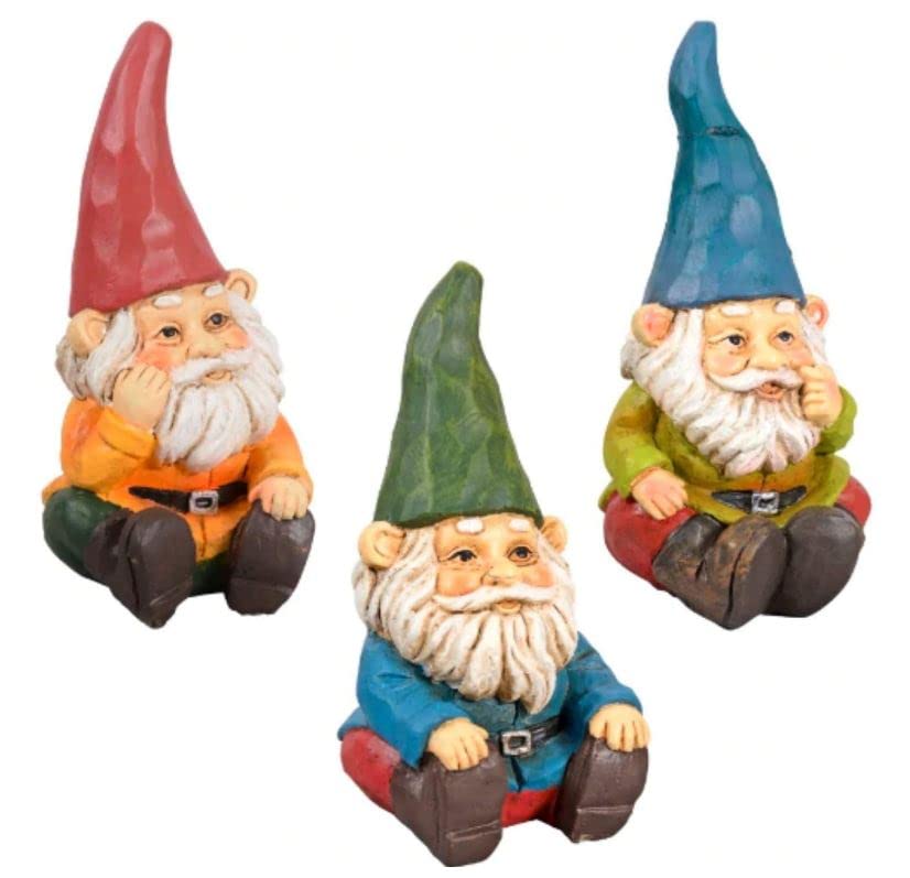 Gnome - Garden Decor (3 Piece) Mystical Gnomes Will Give Personality to Your Space - Gnomes Figurines - Garden Gnome Outdoor