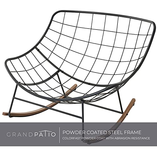 Grand patio Indoor & Outdoor, Royal Rocking Chair, Padded Cushion Rocker Recliner Chair Outdoor for Front Porch, Garden, Patio, Backyard, Grey