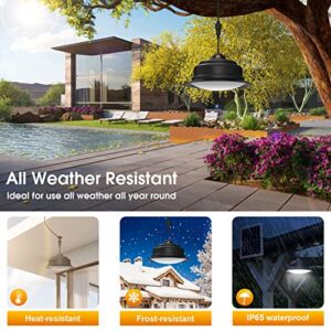 Solar Lights Indoor Outdoor Home IP65 Waterproof 120LED Solar Pendant Light with Dimmable Remote Control Cool Warm White Bright Solar Celing Light for Shed Storage Bathroom Barn Porch Balcony Carport