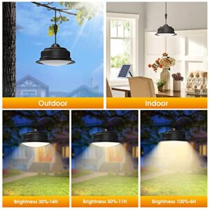 Solar Lights Indoor Outdoor Home IP65 Waterproof 120LED Solar Pendant Light with Dimmable Remote Control Cool Warm White Bright Solar Celing Light for Shed Storage Bathroom Barn Porch Balcony Carport