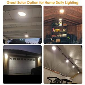 Solar Lights Indoor Outdoor Home IP65 Waterproof 120LED Solar Pendant Light with Dimmable Remote Control Cool Warm White Bright Solar Celing Light for Shed Storage Bathroom Barn Porch Balcony Carport