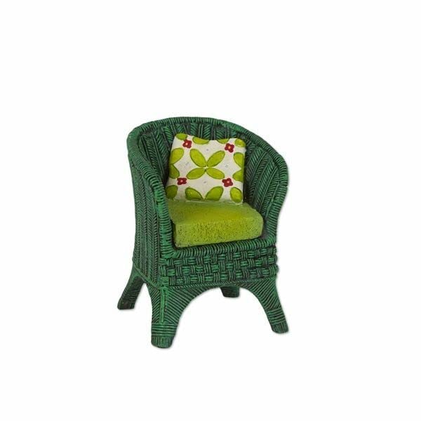 for Miniature Fairy Garden Green Wicker Chair - Miniature Fairy Garden