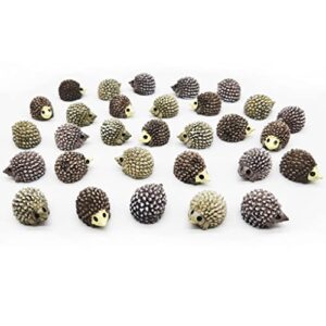 maomia 21 pcs mini hedgehog figurines, fairy garden hedgehog miniature figurines moss landscape diy terrarium crafts ornament accessories outdoor decor