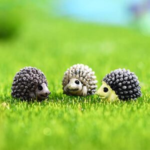 MAOMIA 21 Pcs Mini Hedgehog Figurines, Fairy Garden Hedgehog Miniature Figurines Moss Landscape DIY Terrarium Crafts Ornament Accessories Outdoor Decor