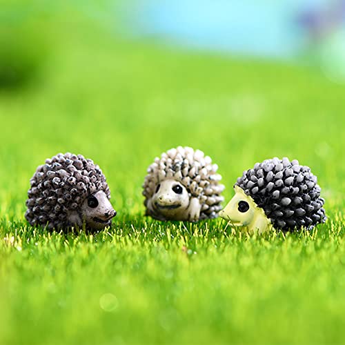 MAOMIA 21 Pcs Mini Hedgehog Figurines, Fairy Garden Hedgehog Miniature Figurines Moss Landscape DIY Terrarium Crafts Ornament Accessories Outdoor Decor