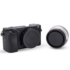 Camera Body & Rear Lens Cap Cover for Sony E Mount ZV-E1 ZV-E10 A1 A7C A7R V IV III A7 IV III II A7S III II A6600 A6500 A6400 A6300 Replace Sony ALC-B1EM -2 Packs