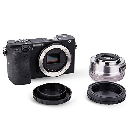 Camera Body & Rear Lens Cap Cover for Sony E Mount ZV-E1 ZV-E10 A1 A7C A7R V IV III A7 IV III II A7S III II A6600 A6500 A6400 A6300 Replace Sony ALC-B1EM -2 Packs