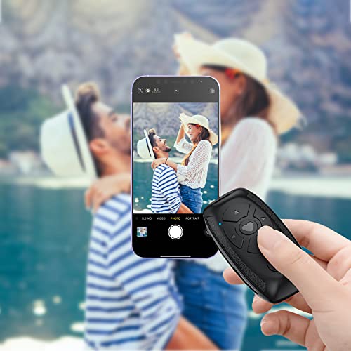 Bomilado Shutter Remote Control for iPhone Camera & TikTok Remote, Camera Wireless Remote Control for Android-Can Use to Scroll Videos for TikTok,Turn Pages and Adjust Volume-Compatible with Tablets