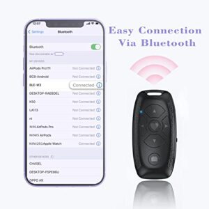 Bomilado Shutter Remote Control for iPhone Camera & TikTok Remote, Camera Wireless Remote Control for Android-Can Use to Scroll Videos for TikTok,Turn Pages and Adjust Volume-Compatible with Tablets