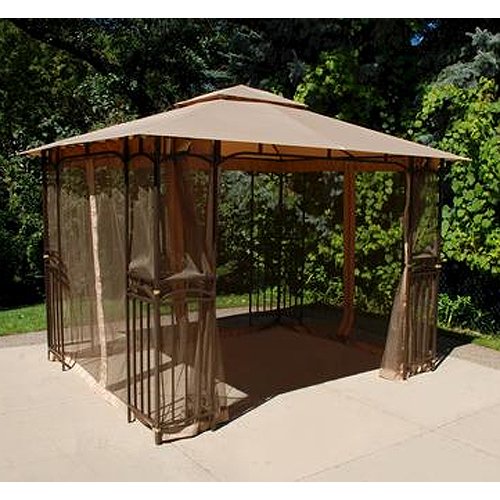 Garden Winds 11 x 9 Curved Corner Panel Gazebo Replacement Canopy Top Cover and Netting - RipLock 350