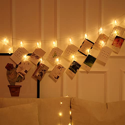 ACPOP Photo Clip Star String Lights, LED Lights with Clips for Hanging Pictures,Wedding Party, Christmas Tree, New Year, Garden Decoration, Warm White