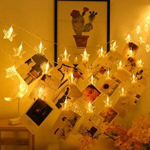 ACPOP Photo Clip Star String Lights, LED Lights with Clips for Hanging Pictures,Wedding Party, Christmas Tree, New Year, Garden Decoration, Warm White