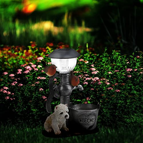 Leadmall Solar Light Outdoor Decor, Puppy and Bird Home Garden Decoration Light Animal Garden Solar Light Decoration