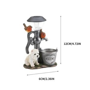 Leadmall Solar Light Outdoor Decor, Puppy and Bird Home Garden Decoration Light Animal Garden Solar Light Decoration