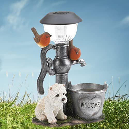 Leadmall Solar Light Outdoor Decor, Puppy and Bird Home Garden Decoration Light Animal Garden Solar Light Decoration