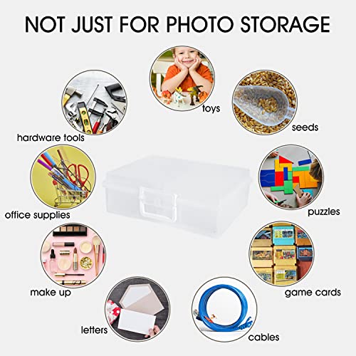 Naivees Photo Storage Case 4" x 6" Photo Storage Boxes Inner Photo Organizer Boxes Clear Plastic Picture Boxes Transparent Craft Keeper Photo Containers for Photos, Pictures,Art (16 Pack Inner Box)