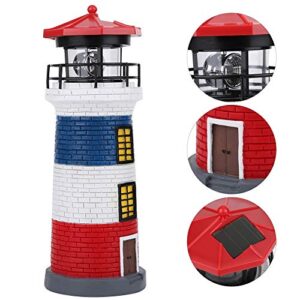 XinPengtai Solar Revolving Lighthouse Waterproof Outdoor Sensor Light Unique Garden Decoration Landscape Lights for Garden Courtyard Decoration,Red+blue+white,SZ3119200061112-896-1626155261,Medium